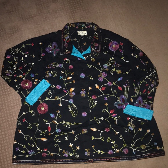 Quacker Factory | Jackets & Coats | Quacker Factory Beaded Butterflies ...